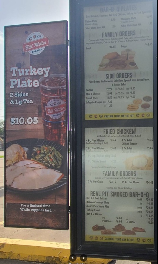 Bill Miller BBQ Menu & Prices: Pit-Smoked Meats, Fried Chicken & Breakfast